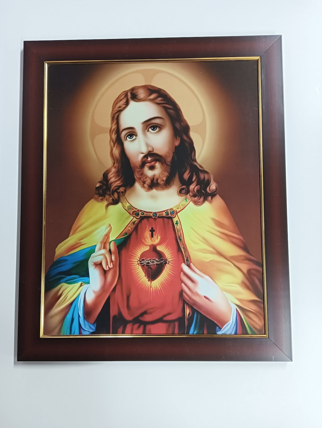 Jesus Christ Sacred Heart Framed Laminated Picture Frames WALLFRAMES ...