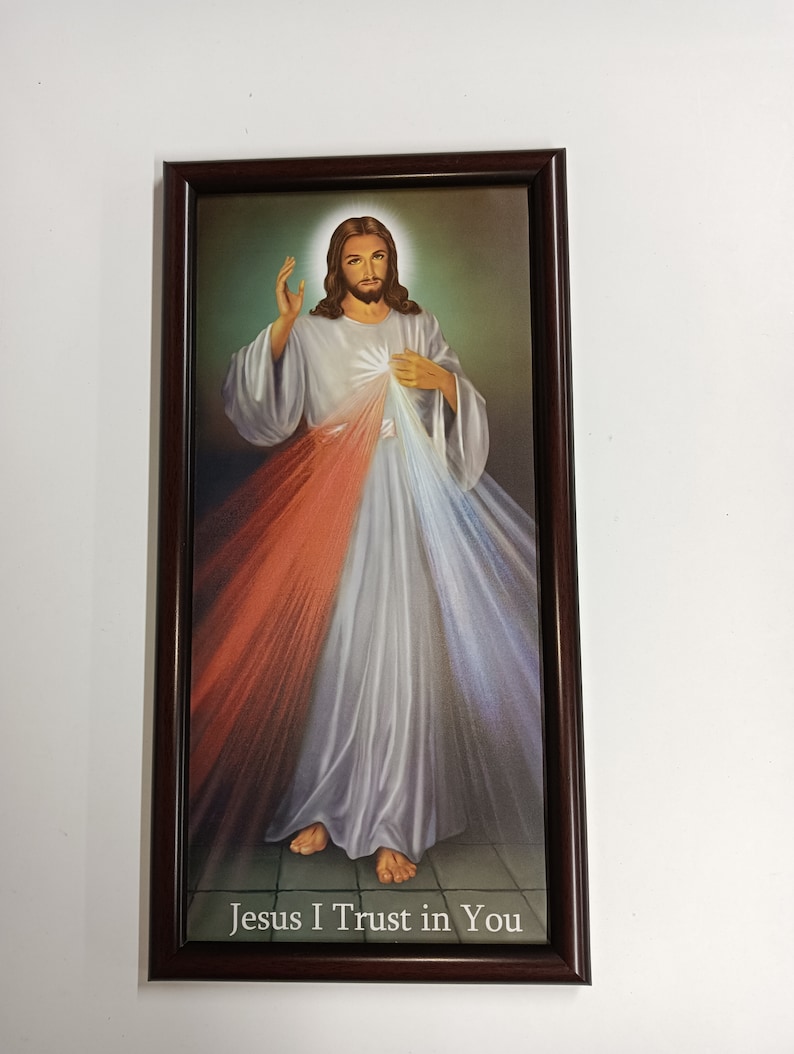 Divine Mercy Jesus Christ Karuna Laminated Framed WALLFRAMES (20x10 ...