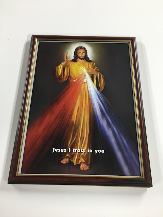 Divine Mercy Jesus Christ karuna framed WALLFRAMES - Etsy