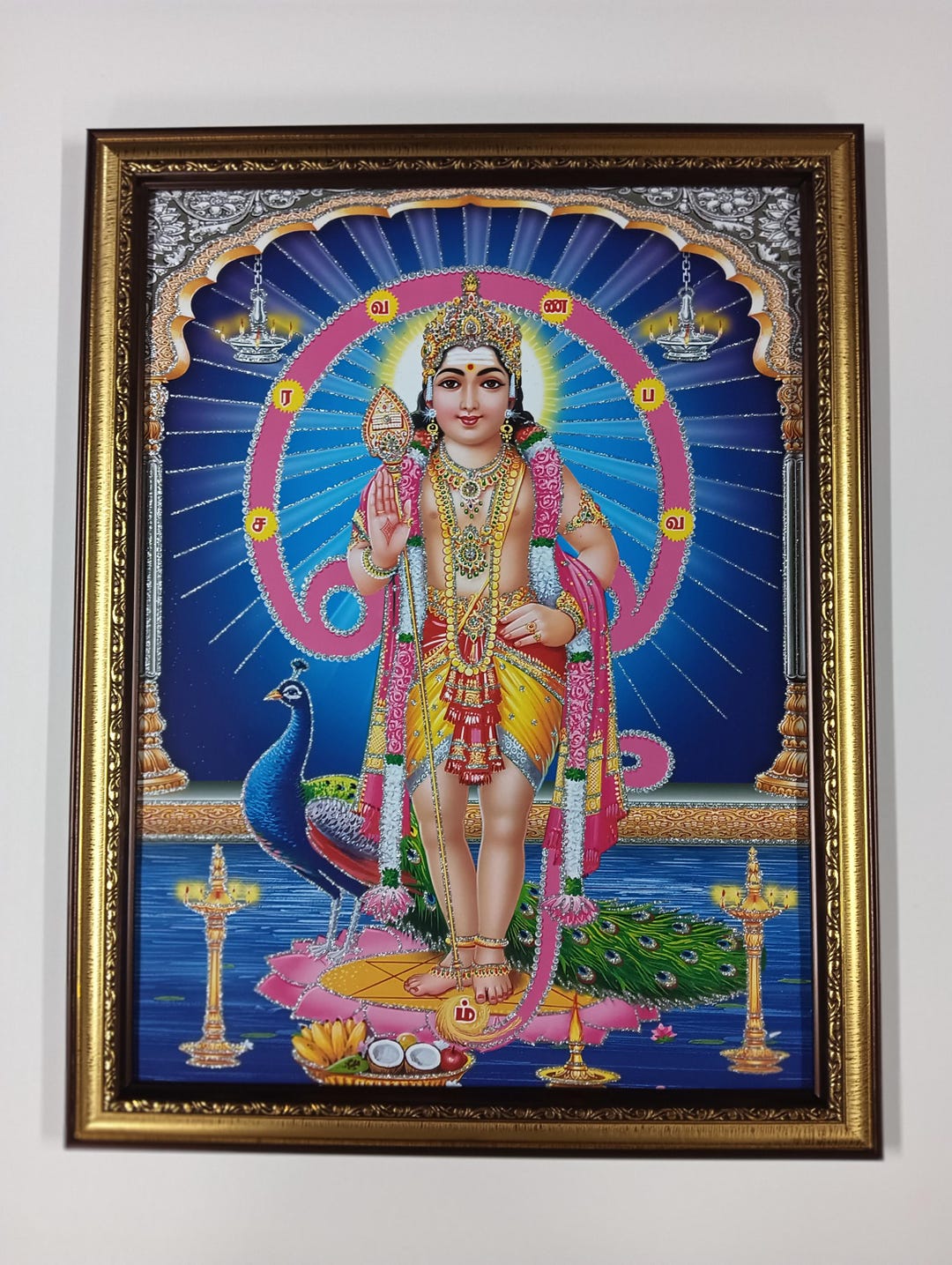 Samy Lord Murugan With Peacock Framed Laminated Picture Frames ...