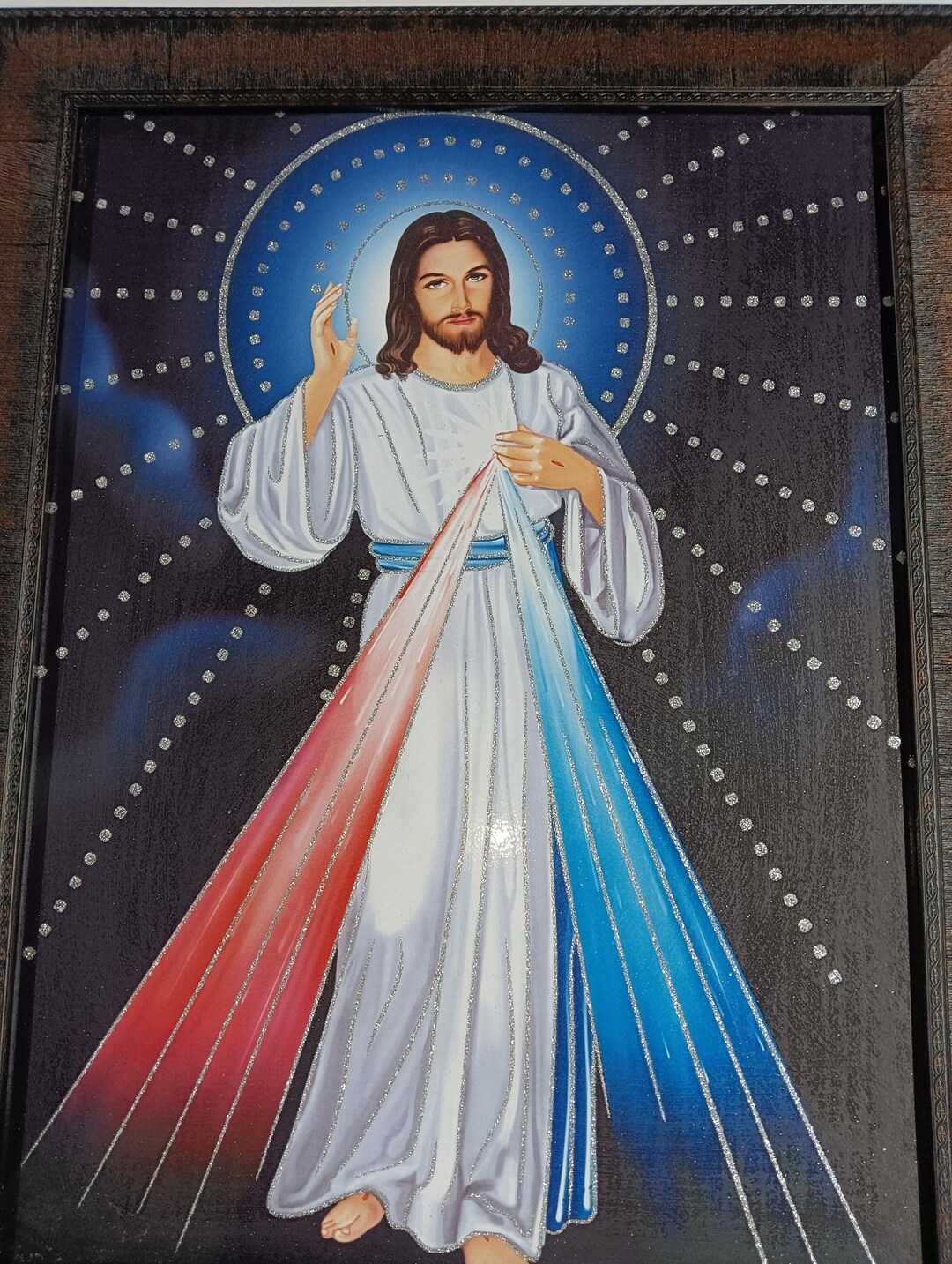 Divine Mercy Karuna Framed Picture Frames Laminated WALLFRAMES (18.5x14 ...