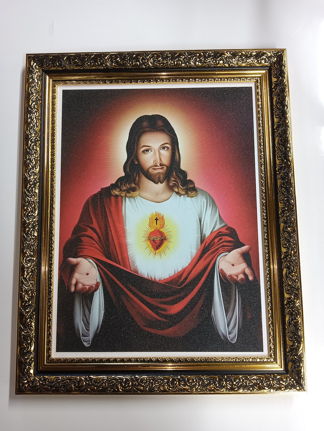 Jesus Christ Sacred Heart Framed Picture Frames Laminated WALLFRAMES ...