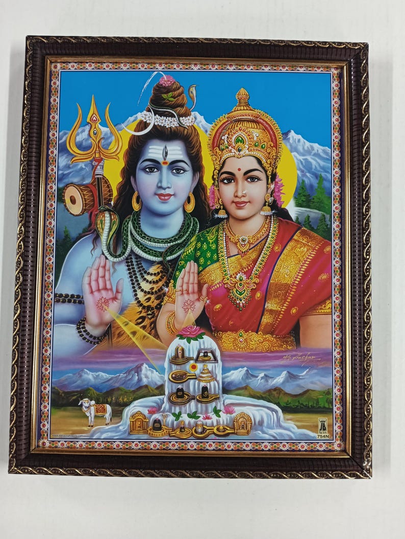 Lord Shiva Parvati Framed Picture Frames WALLFRAMES (10x12") - Etsy ...