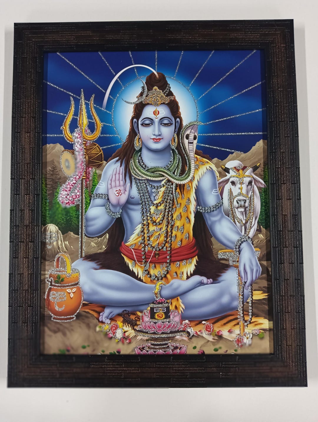 Lord Shiva Giving Blessings Framed Laminated Picture Frames WALLFRAMES ...