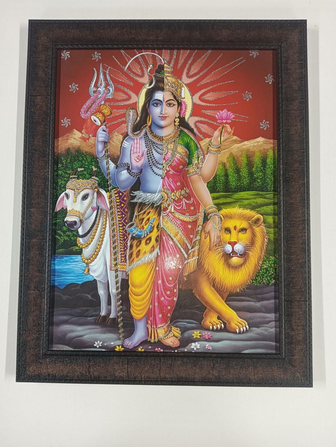 Ardhanareeshwar - Half Shiva and Half Parvati Religious Framed ...