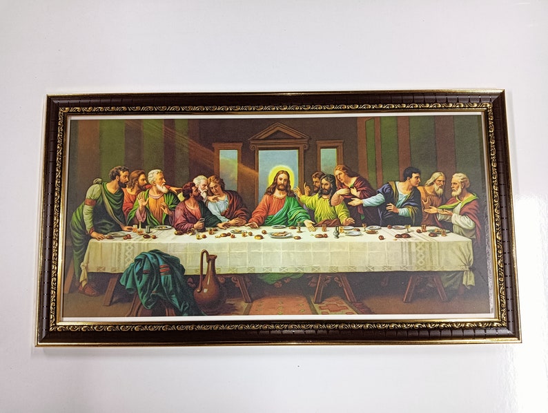 Last Supper Framed Picture Frames Laminated WALLFRAMES (21.5x11.5") - Etsy