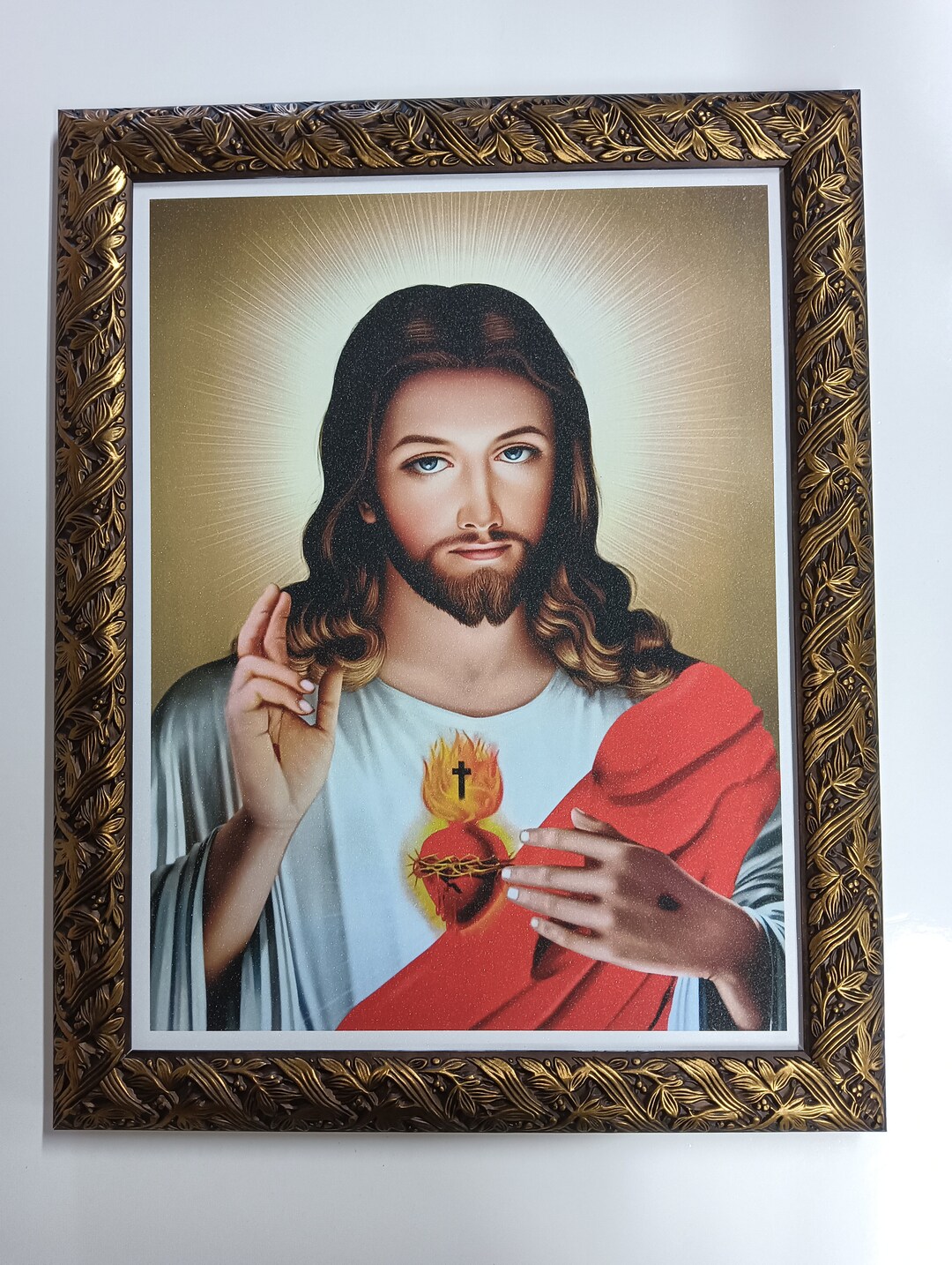Jesus Christ Sacred Heart Framed Laminated WALLFRAMES (19X15”) - Etsy