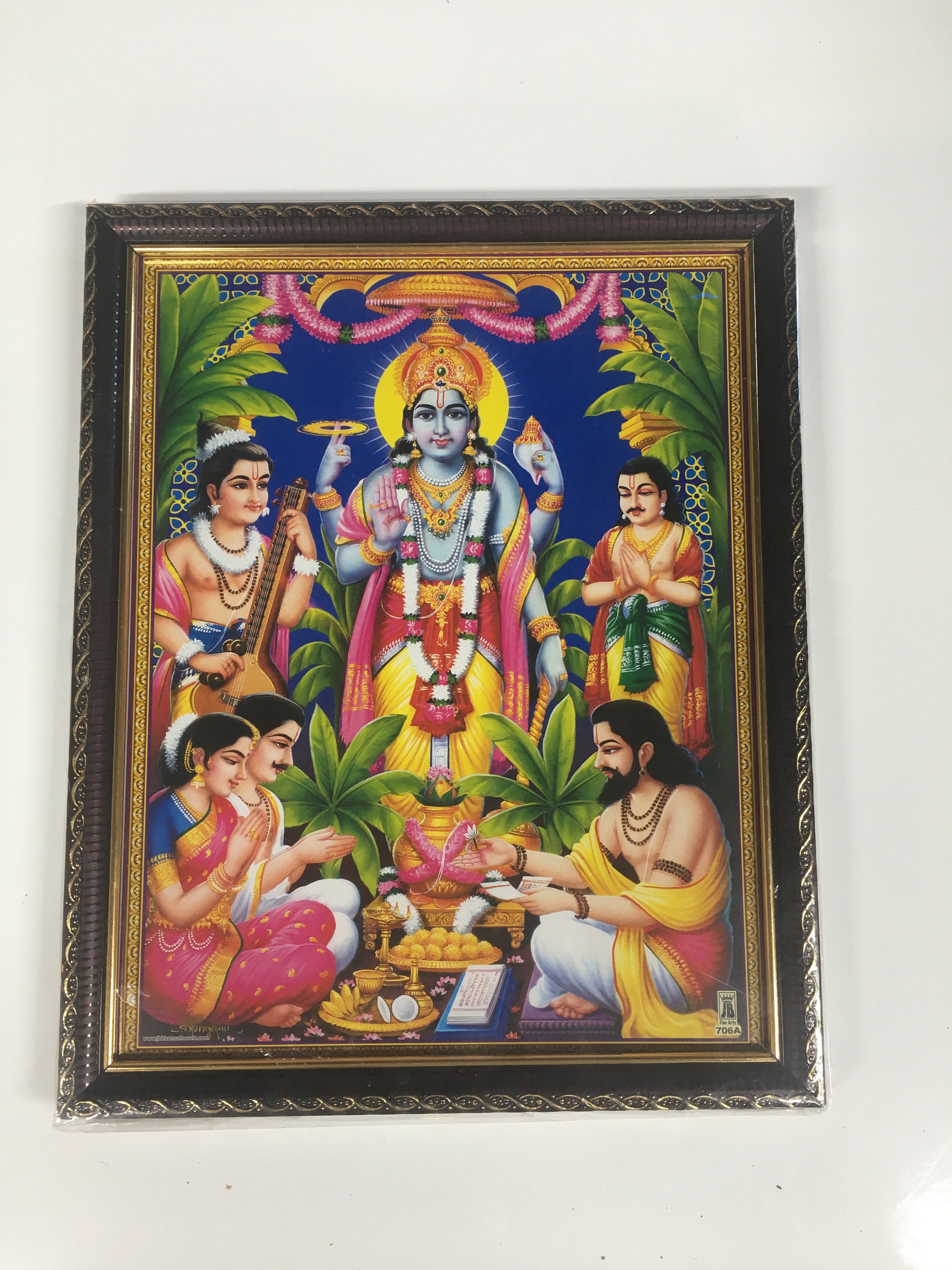 Lord Satyanarayan / Satyanarayana / Shree Satya Narayan Framed Picture ...
