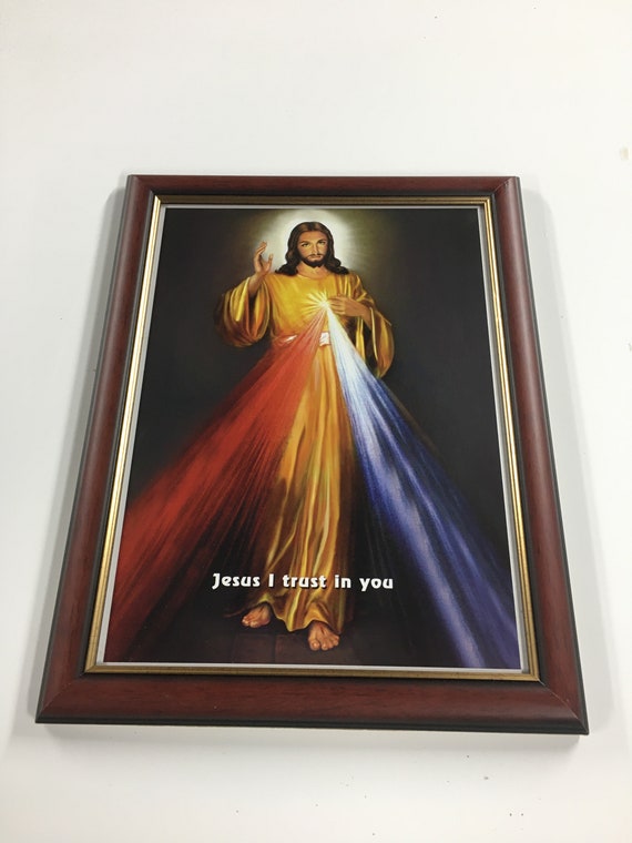 Divine Mercy Jesus Christ karuna framed WALLFRAMES - Etsy