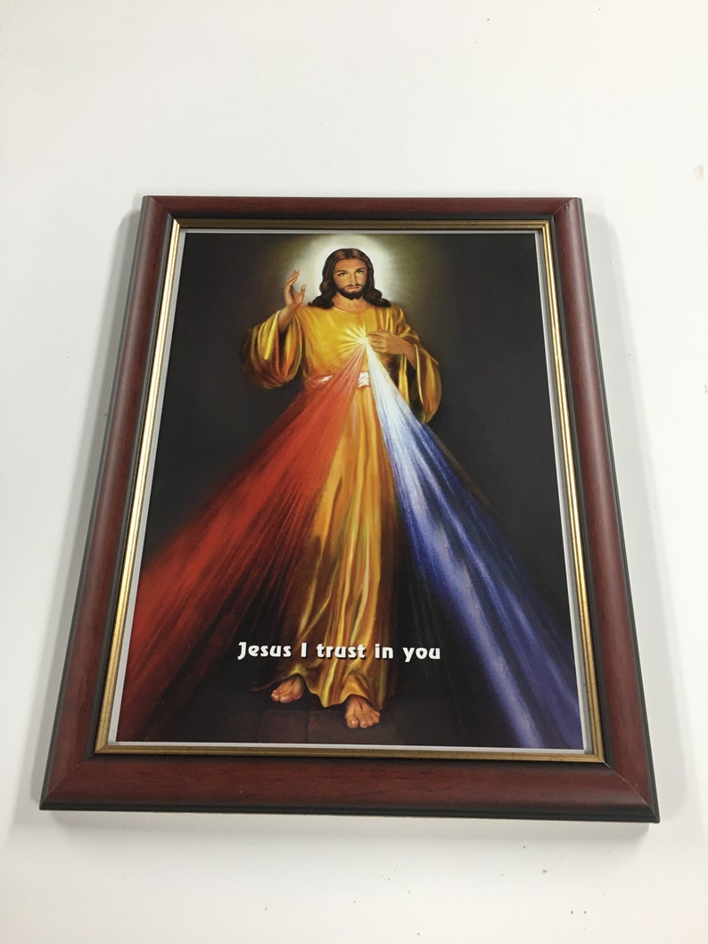 Divine Mercy Jesus Christ karuna framed WALLFRAMES 16.5x13 - Etsy