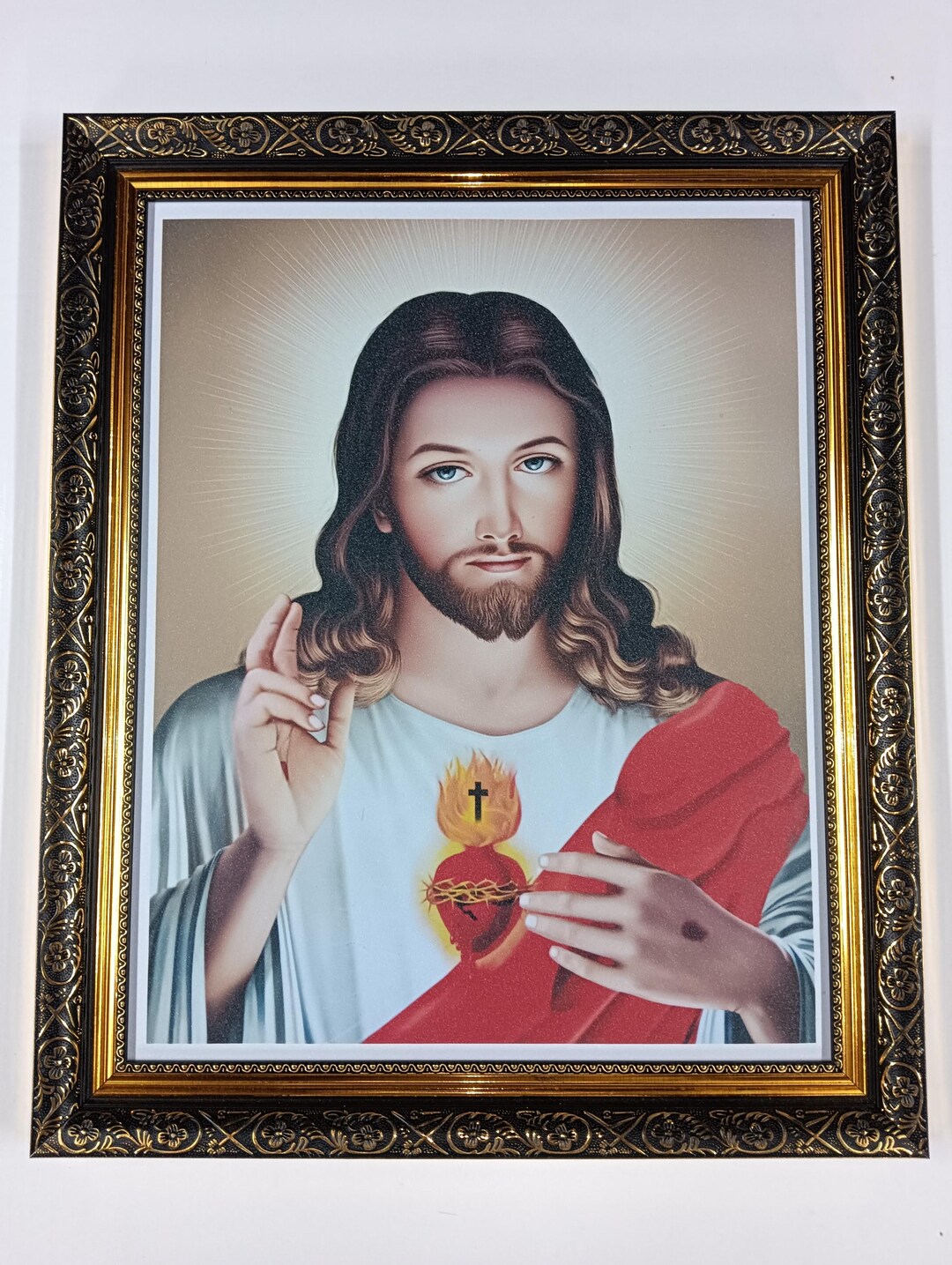 Jesus Christ Sacred Heart Framed Picture Frames Laminated WALLFRAMES ...