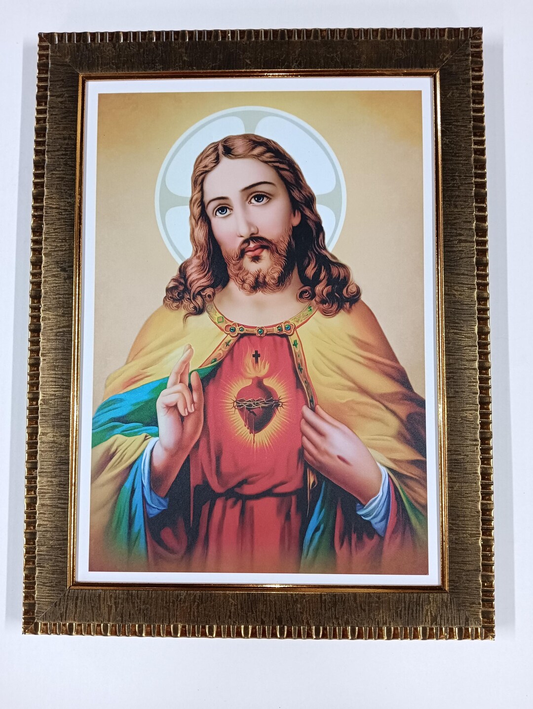 Jesus Christ Sacred Heart Framed Picture Frames Laminated WALLFRAMES ...