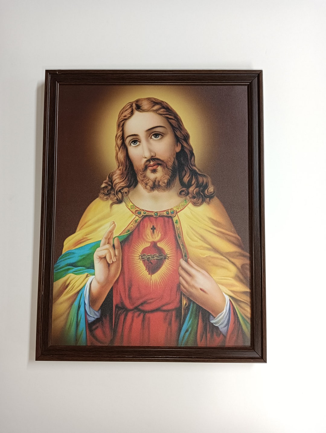 Jesus Christ Sacred Heart Laminated Framed Picture Frames WALLFRAMES ...