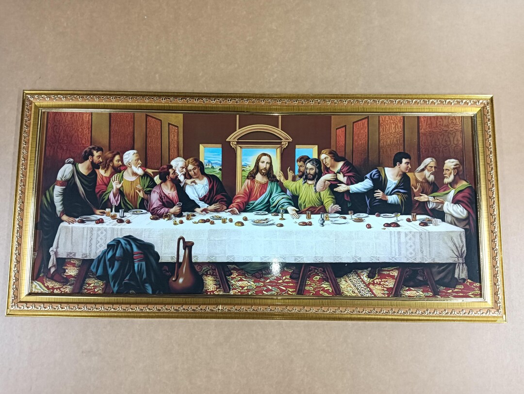 The Lord's Supper (jesus Christ & Twelve Apostles) Framed Laminated ...