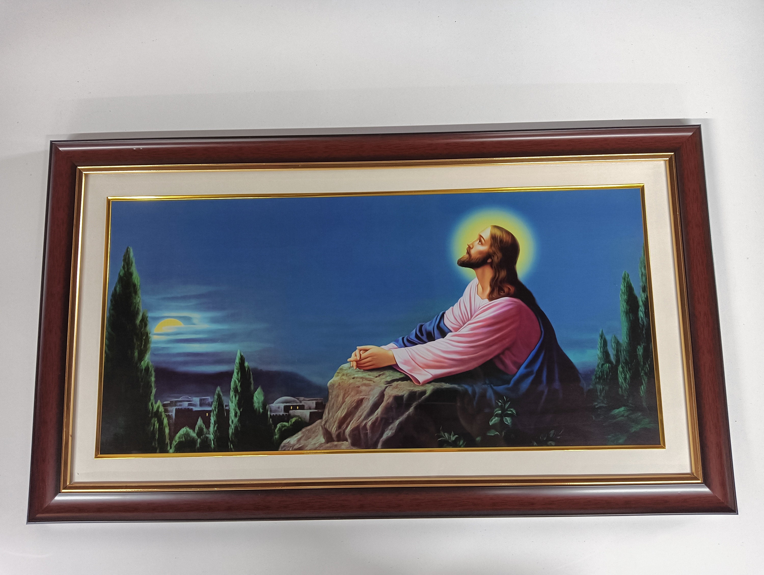 Gesthamane Jesus Christ Praying Framed Picture Frames Laminated ...