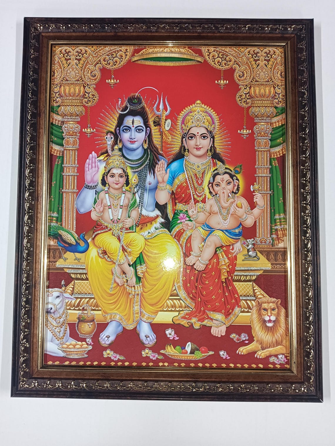 Lord Shiva's Family Shiv Parivar Laminated Framed Picture Frames ...