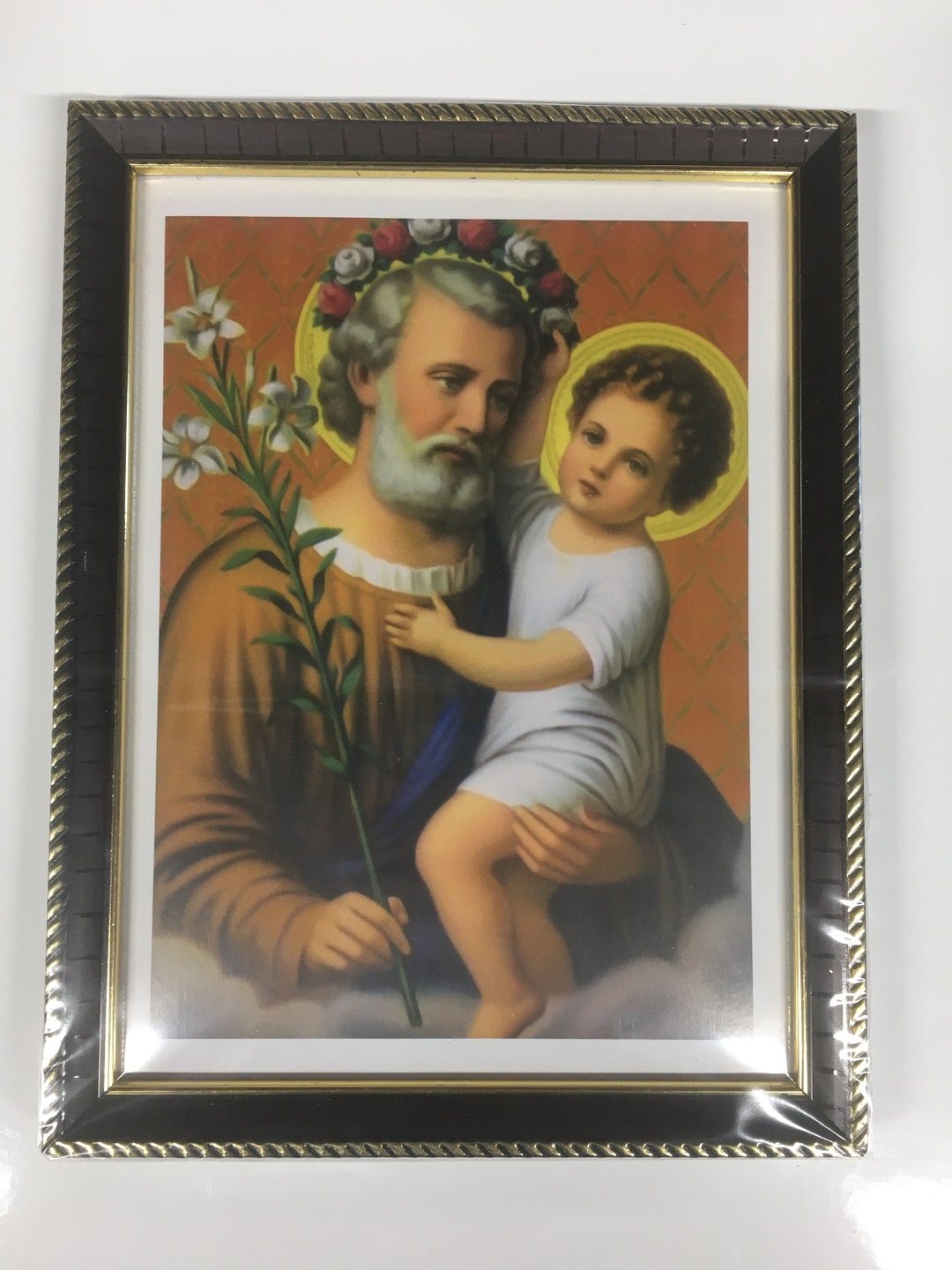 Saint Joseph With Infant Jesus Framed Picture Frames WALLFRAMES (10.5x8 ...