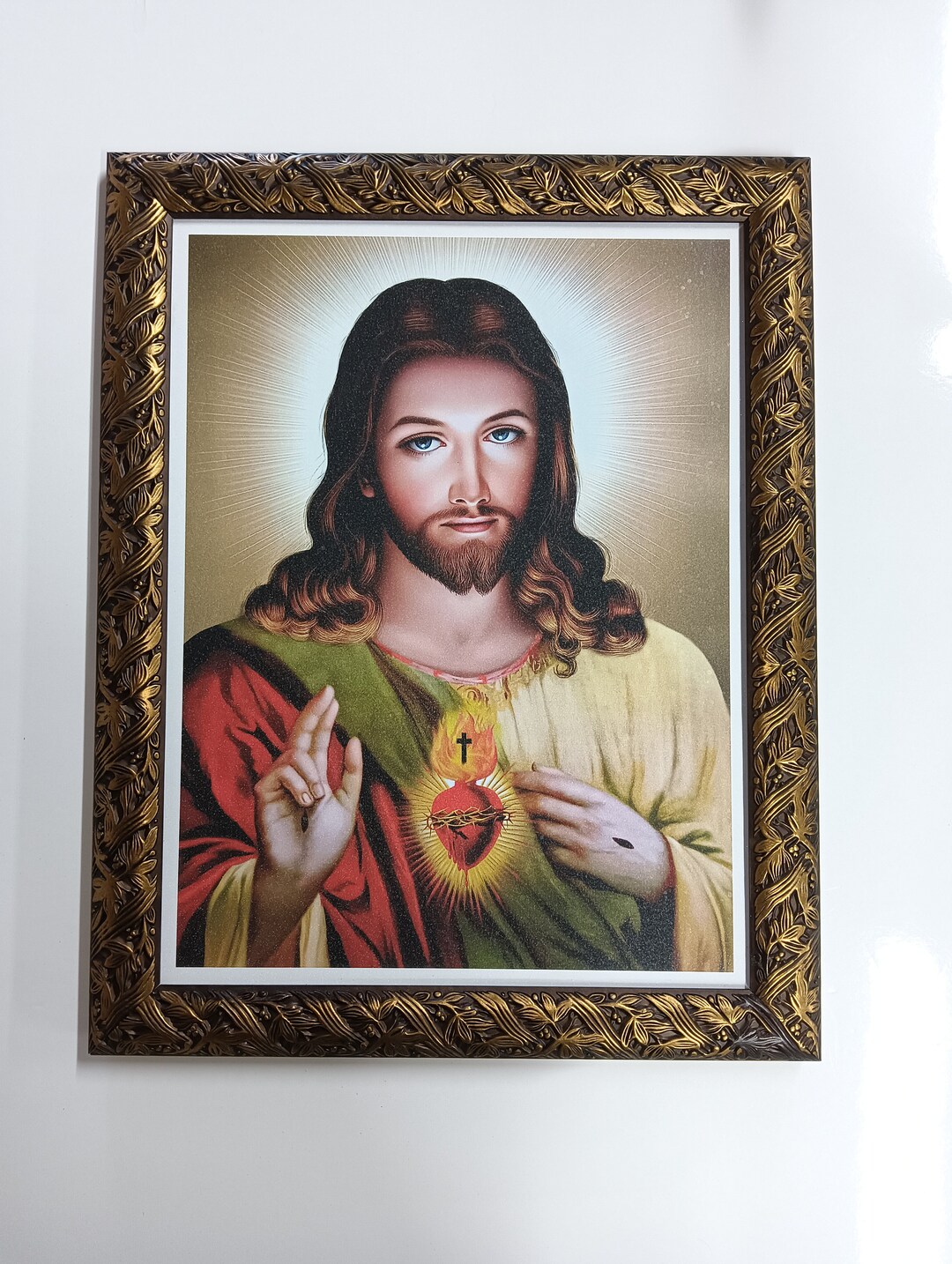 Jesus Christ Sacred Heart Framed Picture Frames Laminated WALLFRAMES ...