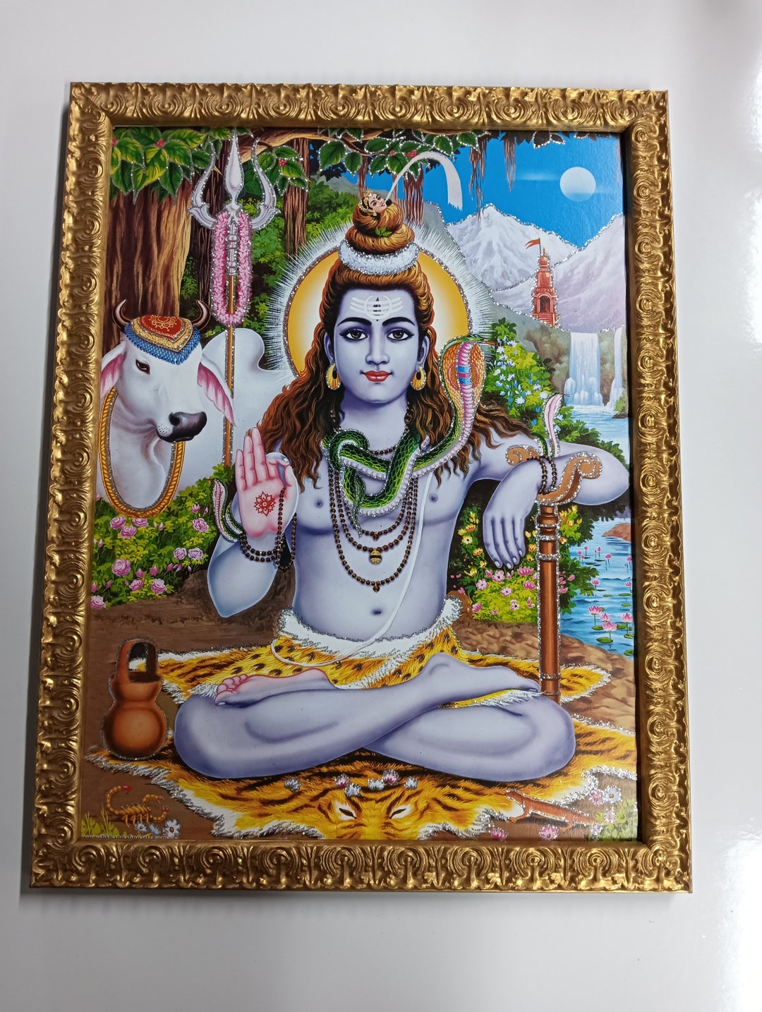 Lord Shiva Blessing Framed WALLFRAMES 17.5x13.5 - Etsy