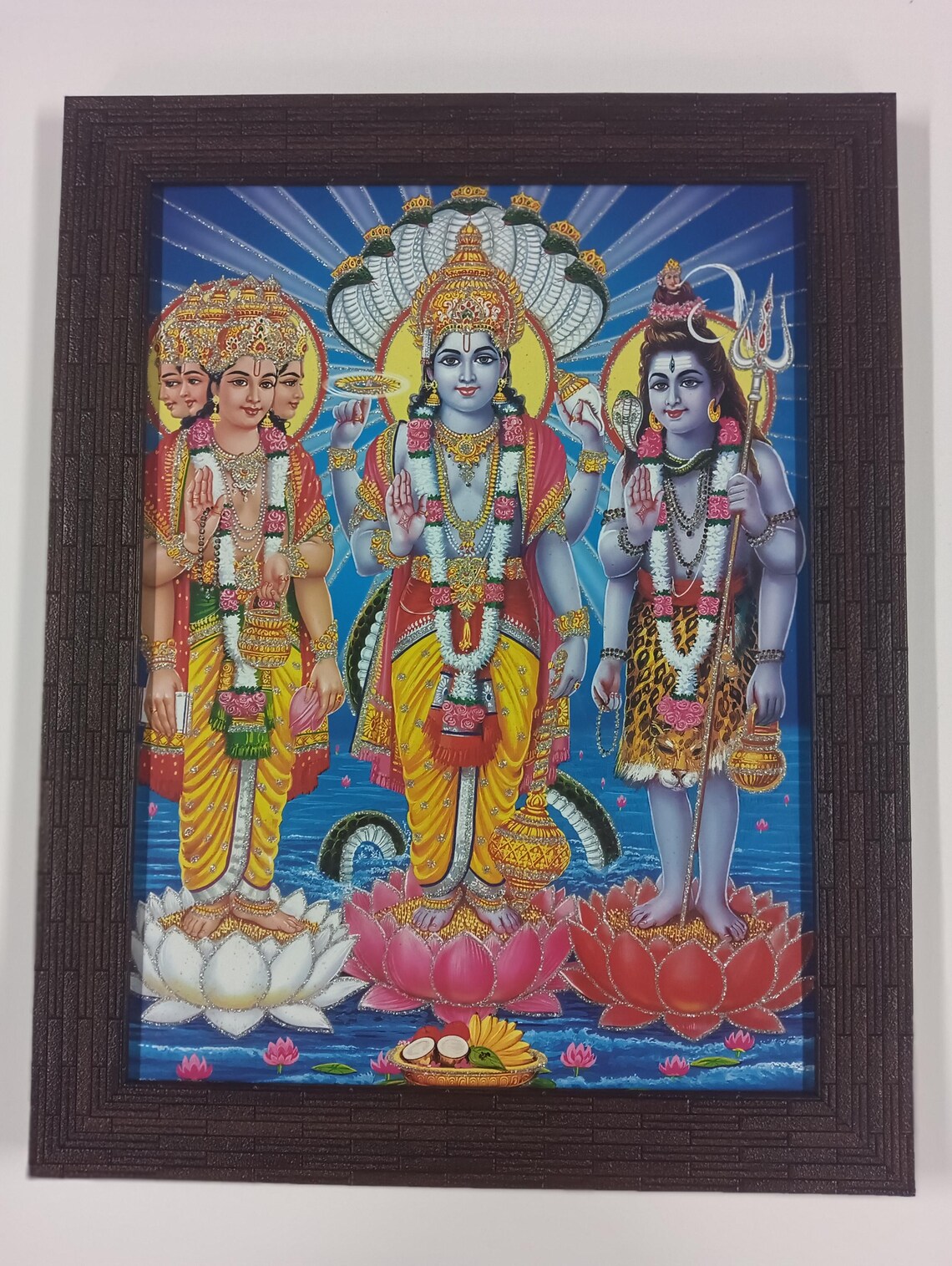 Lord Brahma Vishnu Mahesh(shiva) Framed Laminated Picture Frames ...
