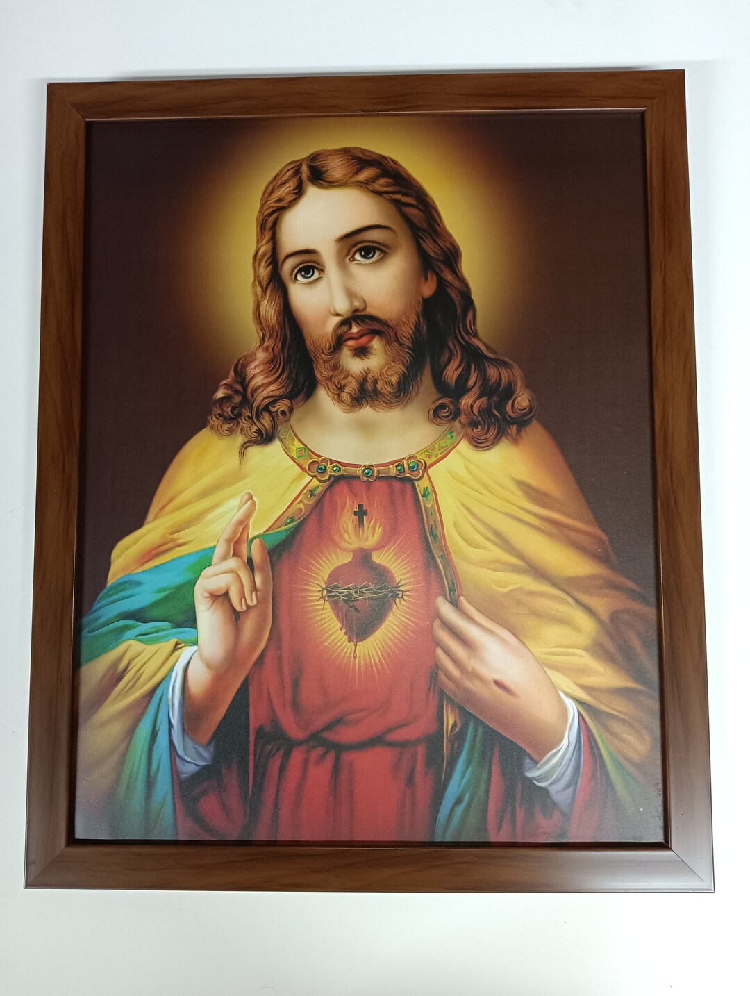 Jesus Christ Sacred Heart Framed Laminated Picture Frames WALLFRAMES ...