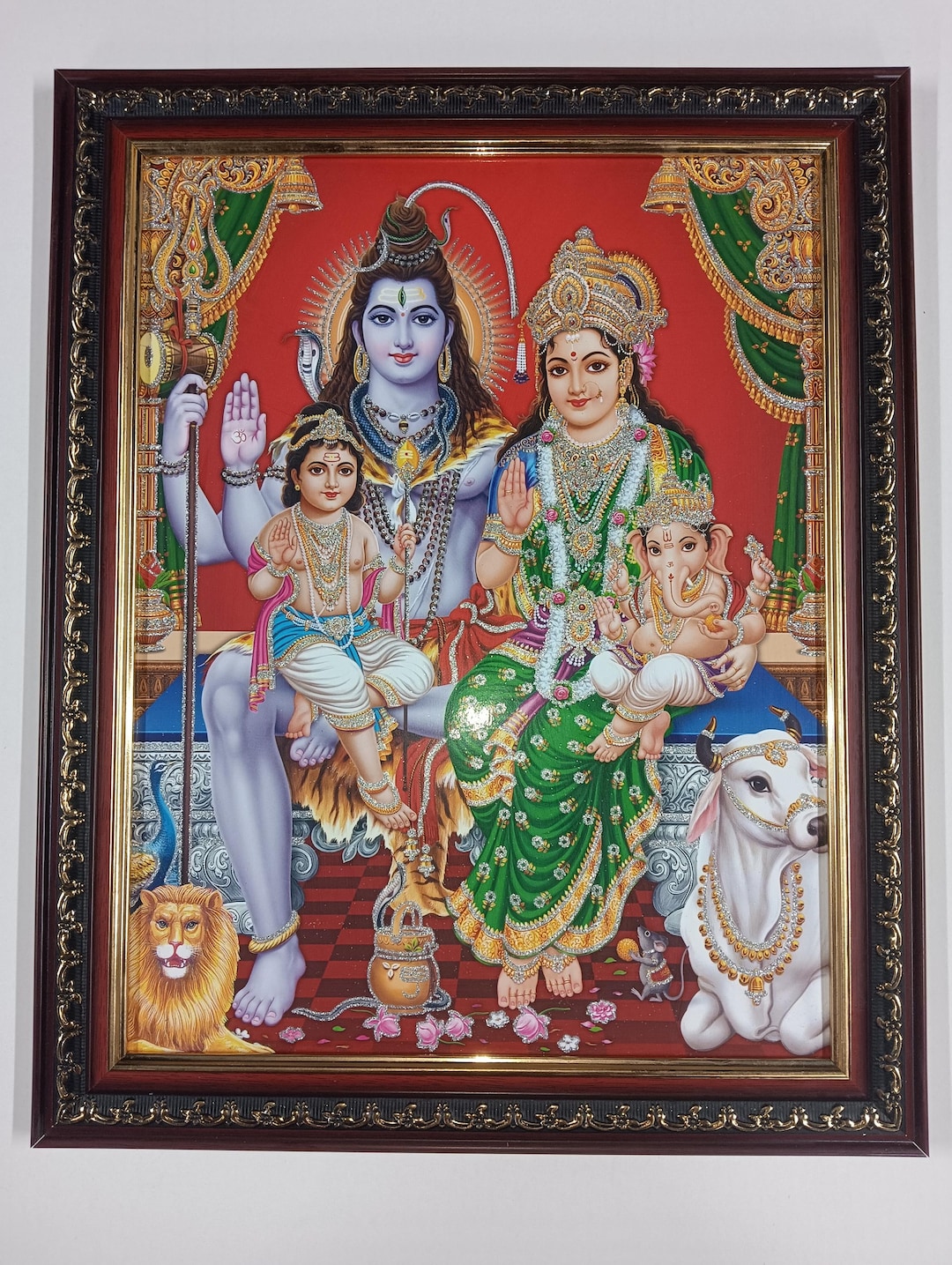 Lord Shiva's Family Shiv Parivar Laminated Framed Picture Frames ...
