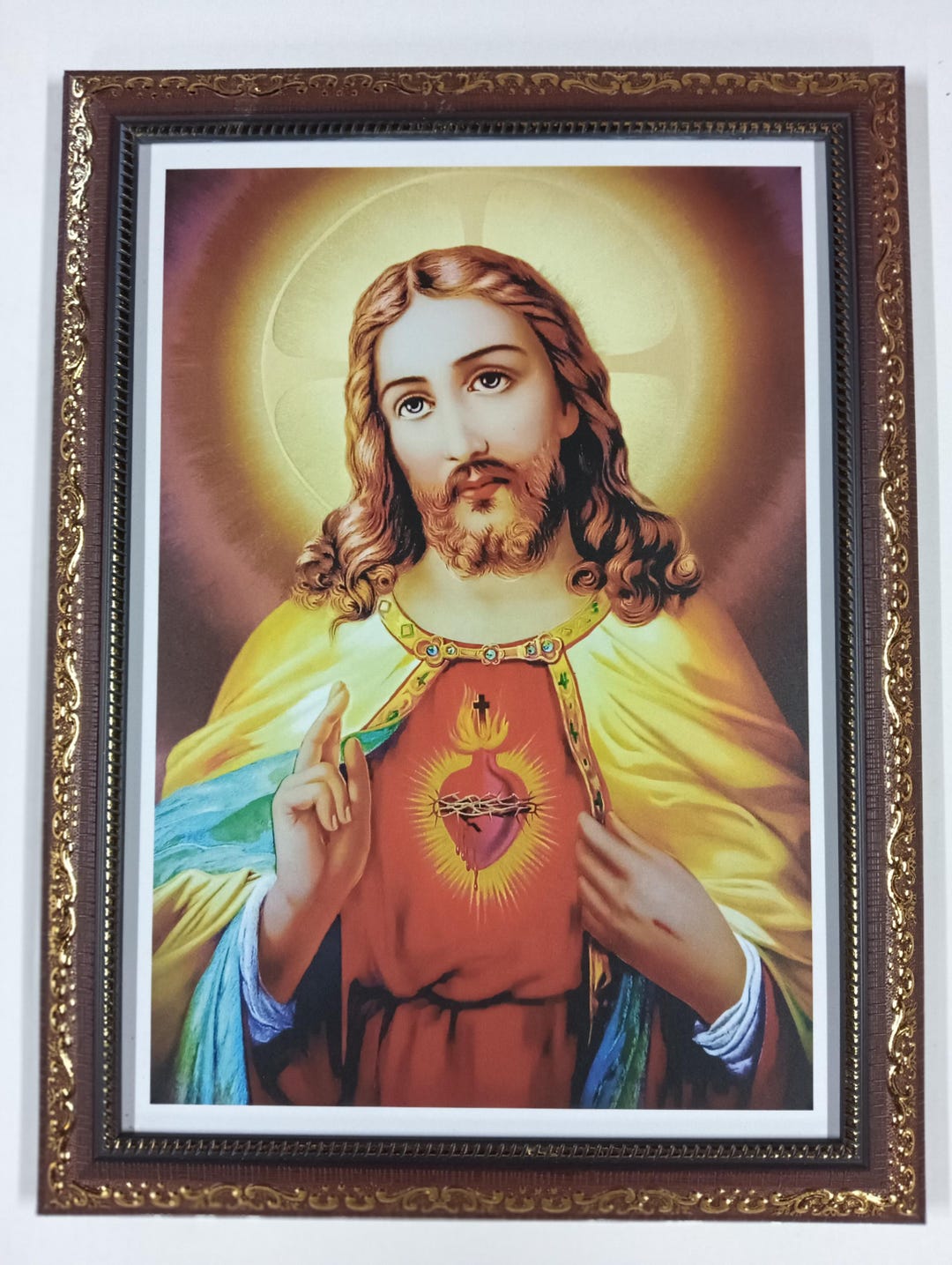 Jesus Christ Sacred Heart Framed Picture Frames Laminated WALLFRAMES ...