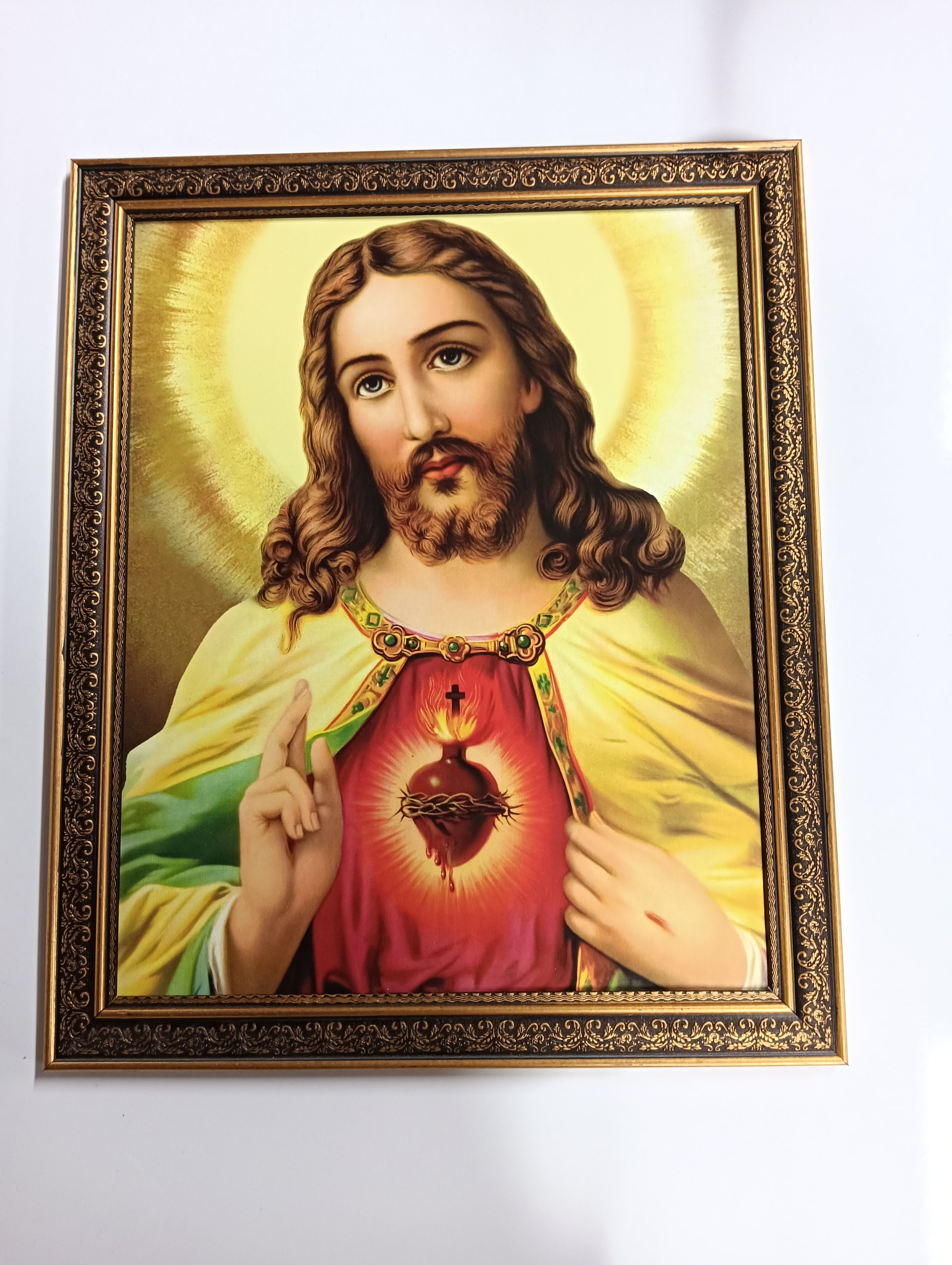 Jesus Christ Sacred Heart Framed Laminated Picture Frames WALLFRAMES ...