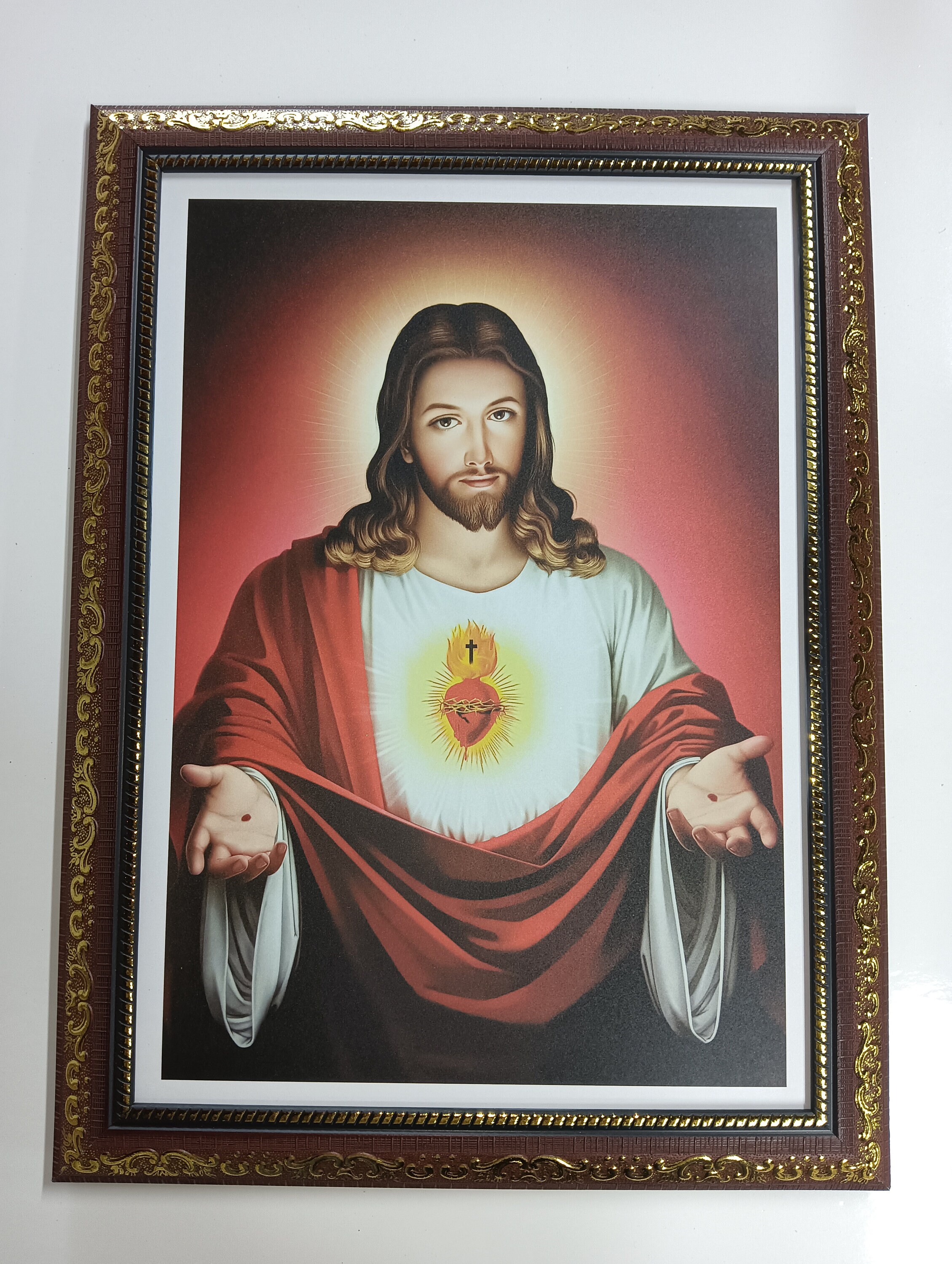 Jesus Christ Sacred Heart Framed Picture Frames Laminated WALLFRAMES ...