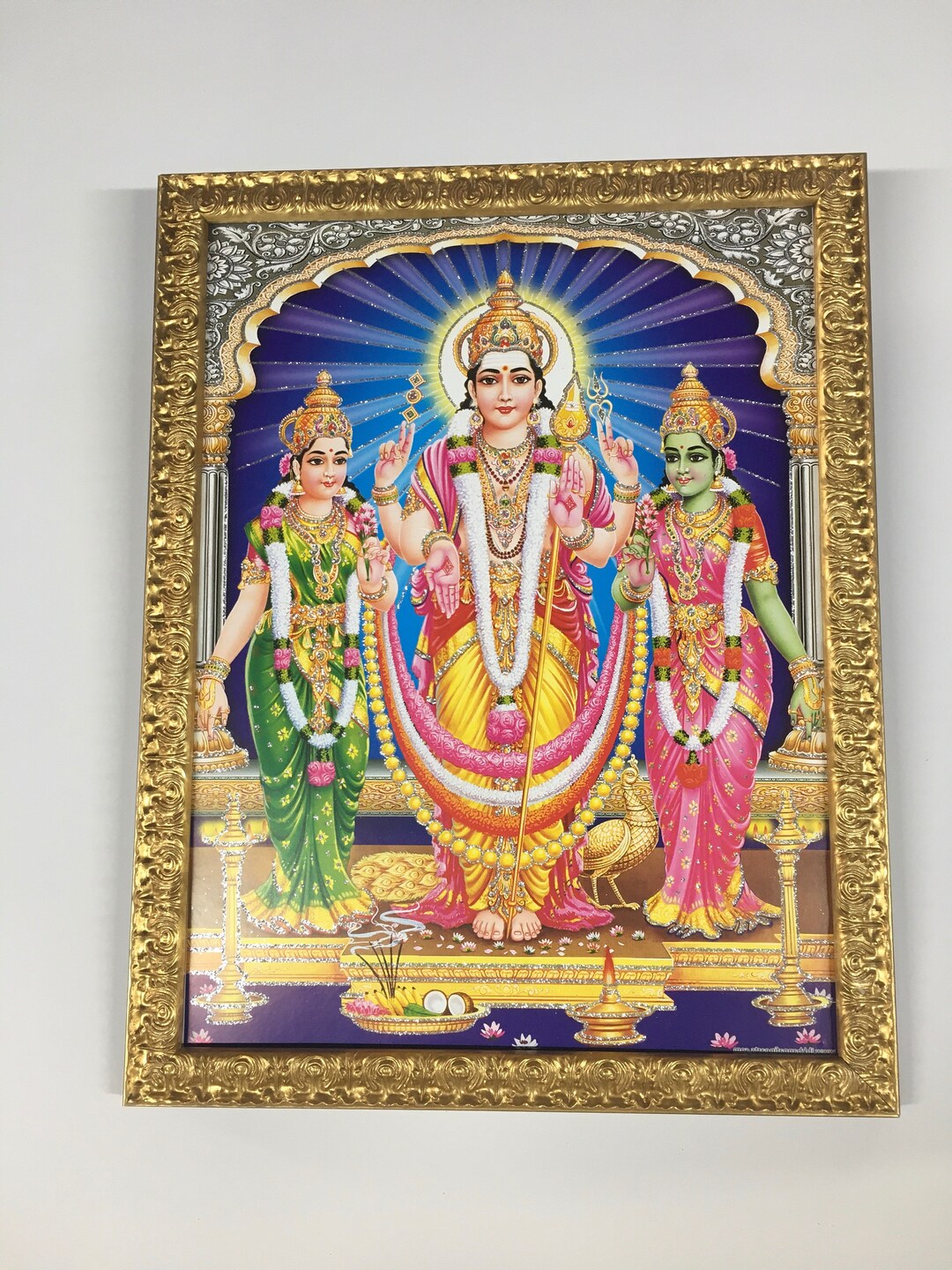 Lord Murugan With Valli & Devyani Framed Picture Frames WALLFRAMES (17 ...