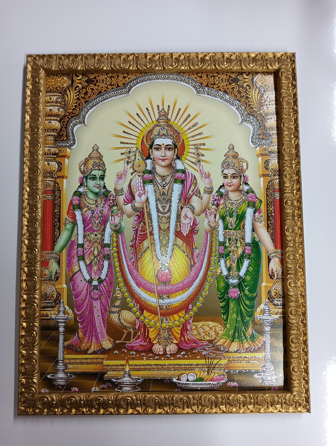 Lord Murugan With Valli & Devyani Framed Picture Frames WALLFRAMES (17 ...