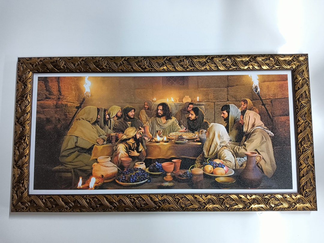 Last Supper Framed Picture Frames Laminated WALLFRAMES (25.5x13.5 ...