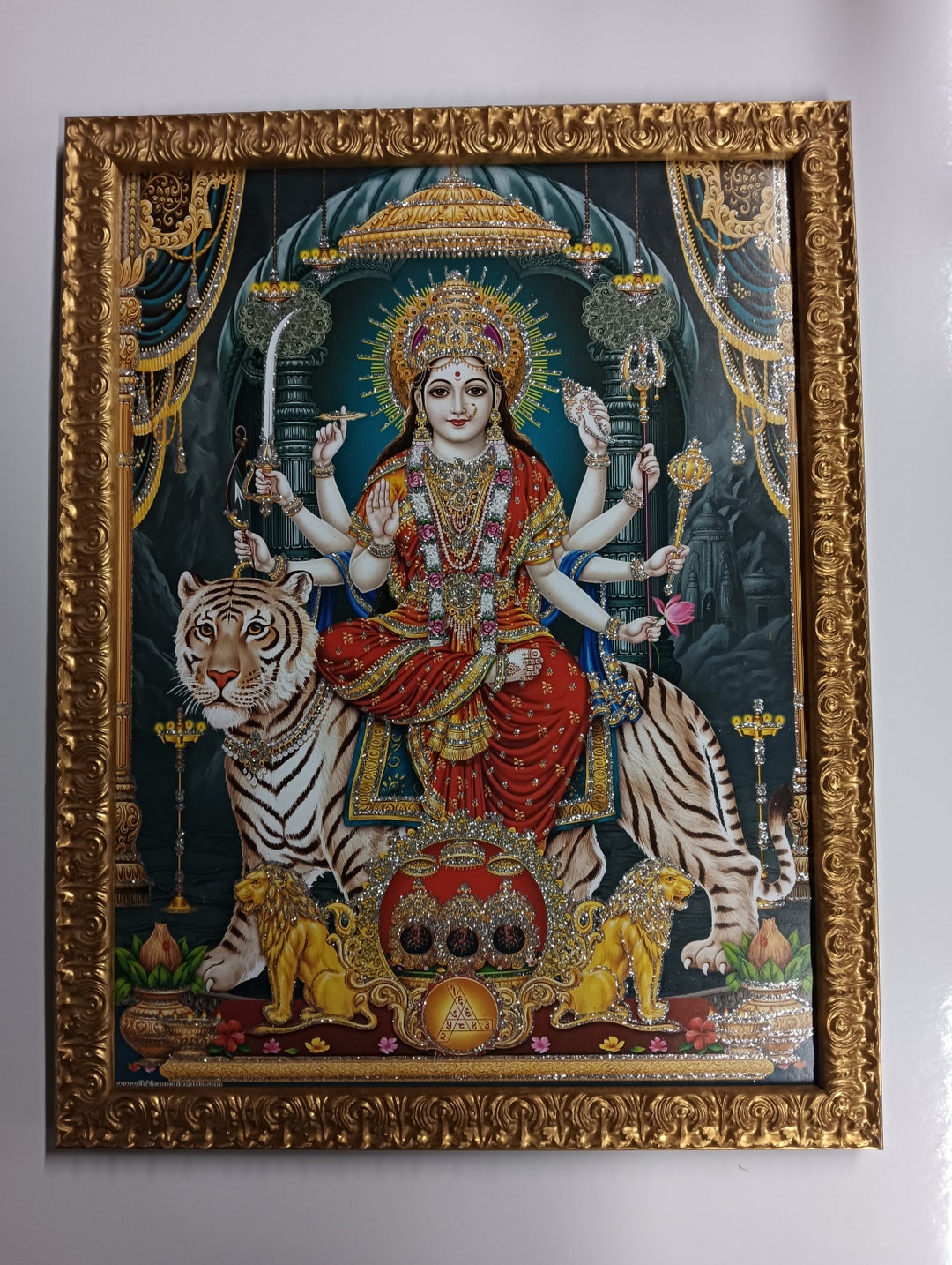 Goddess Durga Mahadevi Framed WALLFRAMES 17.5x13.5 - Etsy