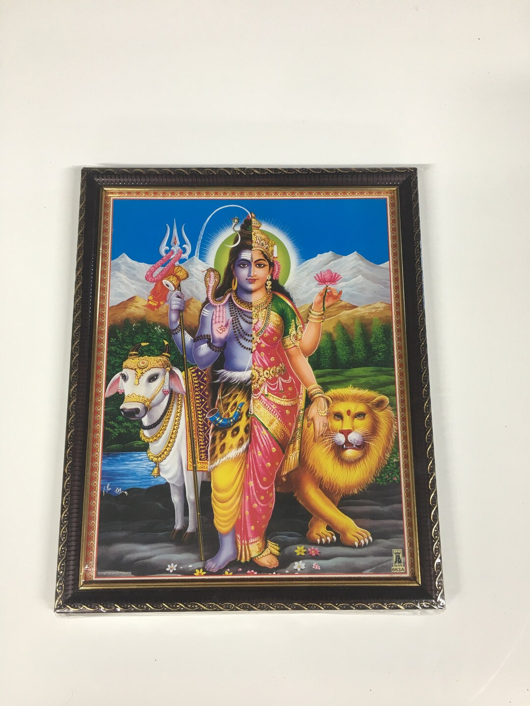 Ardhanareeshwar Half Shiva and Half Parvati Religious Framed WALLFRAMES ...