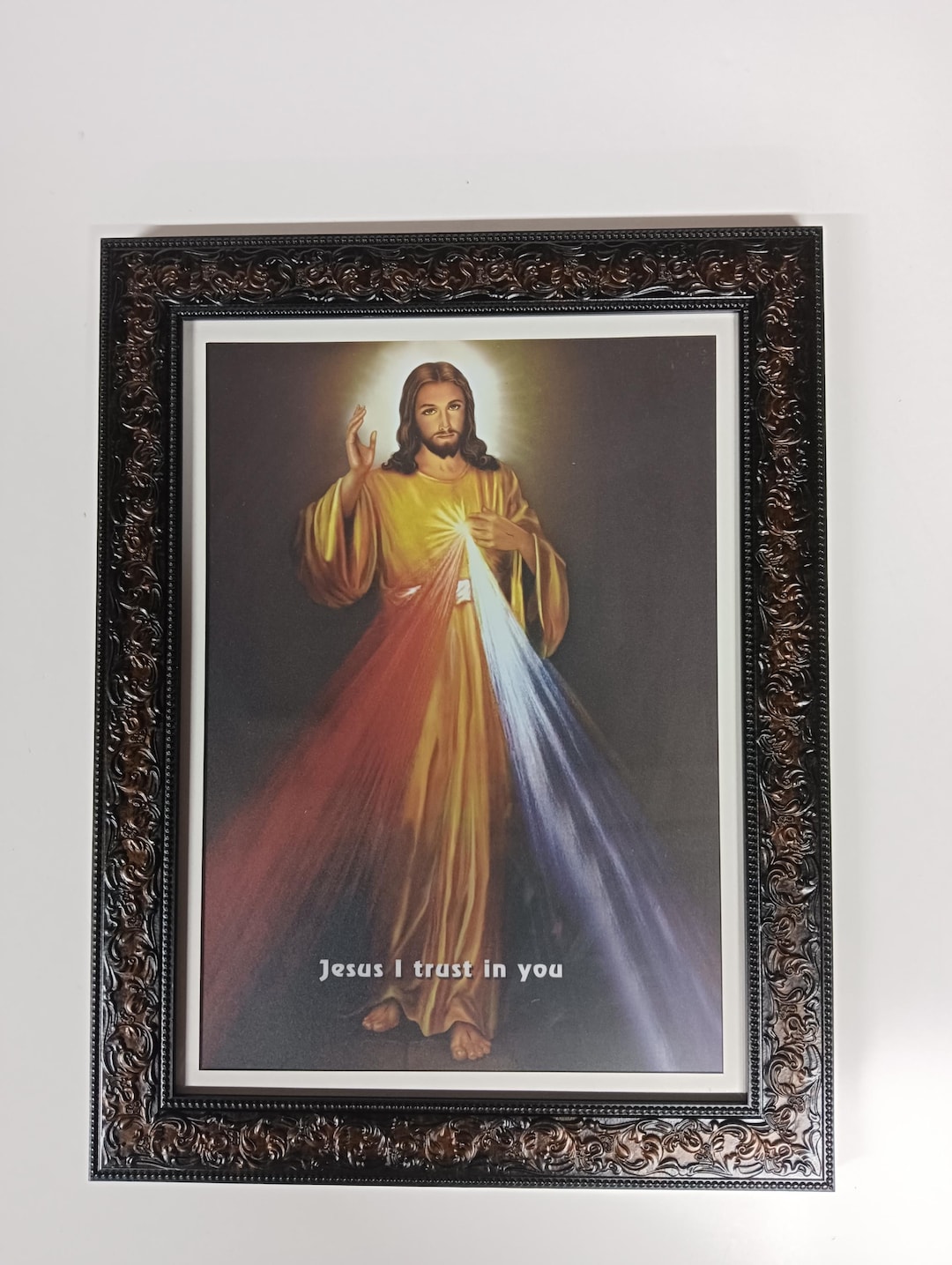 Divine Mercy Jesus Christ Karuna Framed WALLFRAMES (17.5x13.5") - Etsy