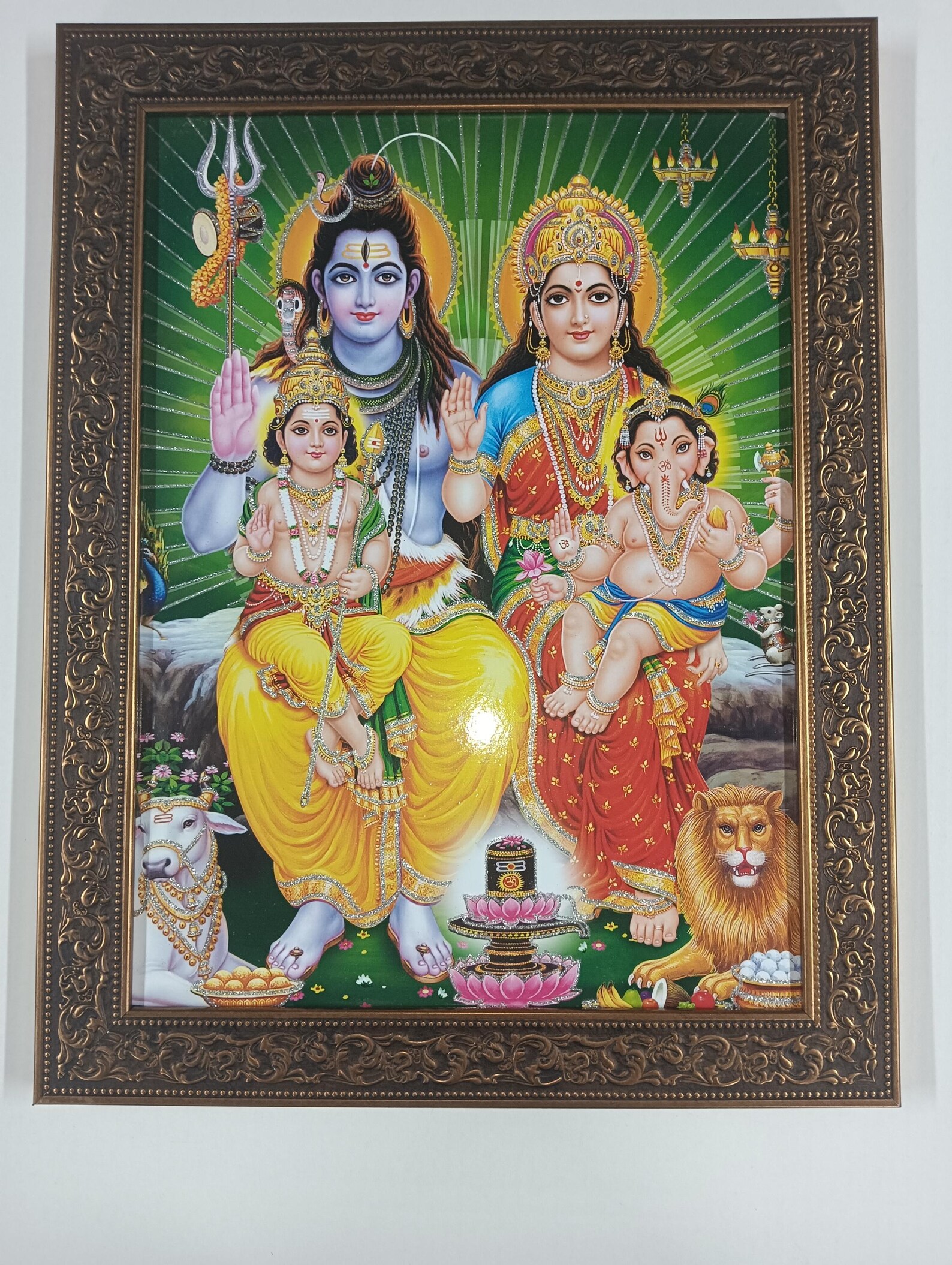 Lord Shiva's Family Shiv Parivar Laminated Framed Picture Frames ...