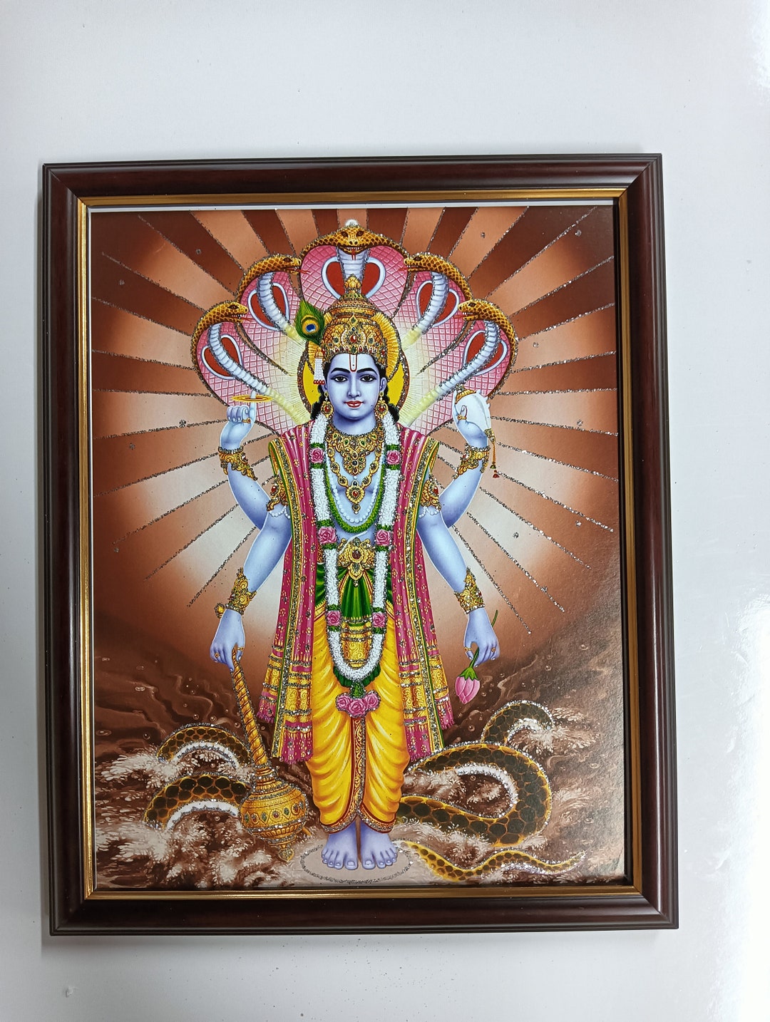 Lord Vishnu (narayana , Hari) Framed Picture Frames Wallframes(10x12 ...