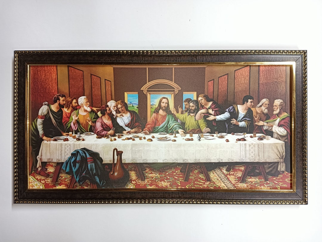 Last Supper Framed Picture Frames Laminated WALLFRAMES (20x10.5") - Etsy