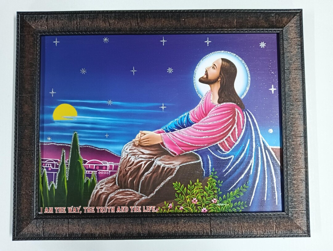 Gesthamane Jesus Christ Praying Framed Picture Frames Laminated ...