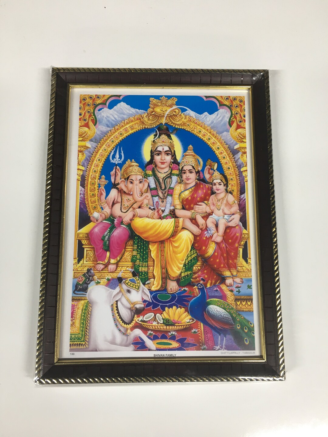 Lord Shiva Family / Parivar Framed Picture Frames Wallframes(10.5x8 ...