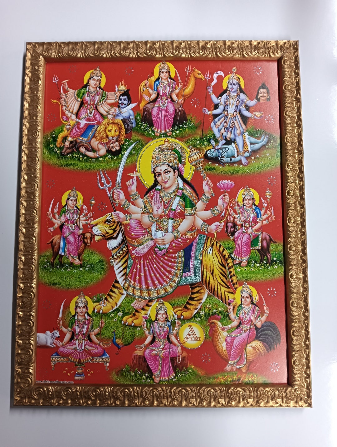 Goddess Durga Mahadevi Framed WALLFRAMES 17.5x13.5 - Etsy