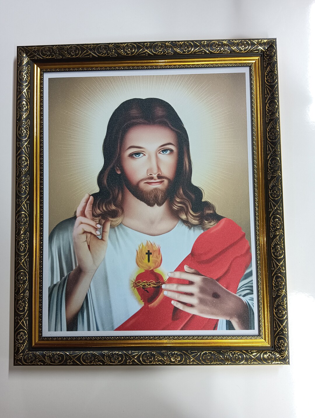 Jesus Christ Sacred Heart Framed Picture Frames Laminated WALLFRAMES ...