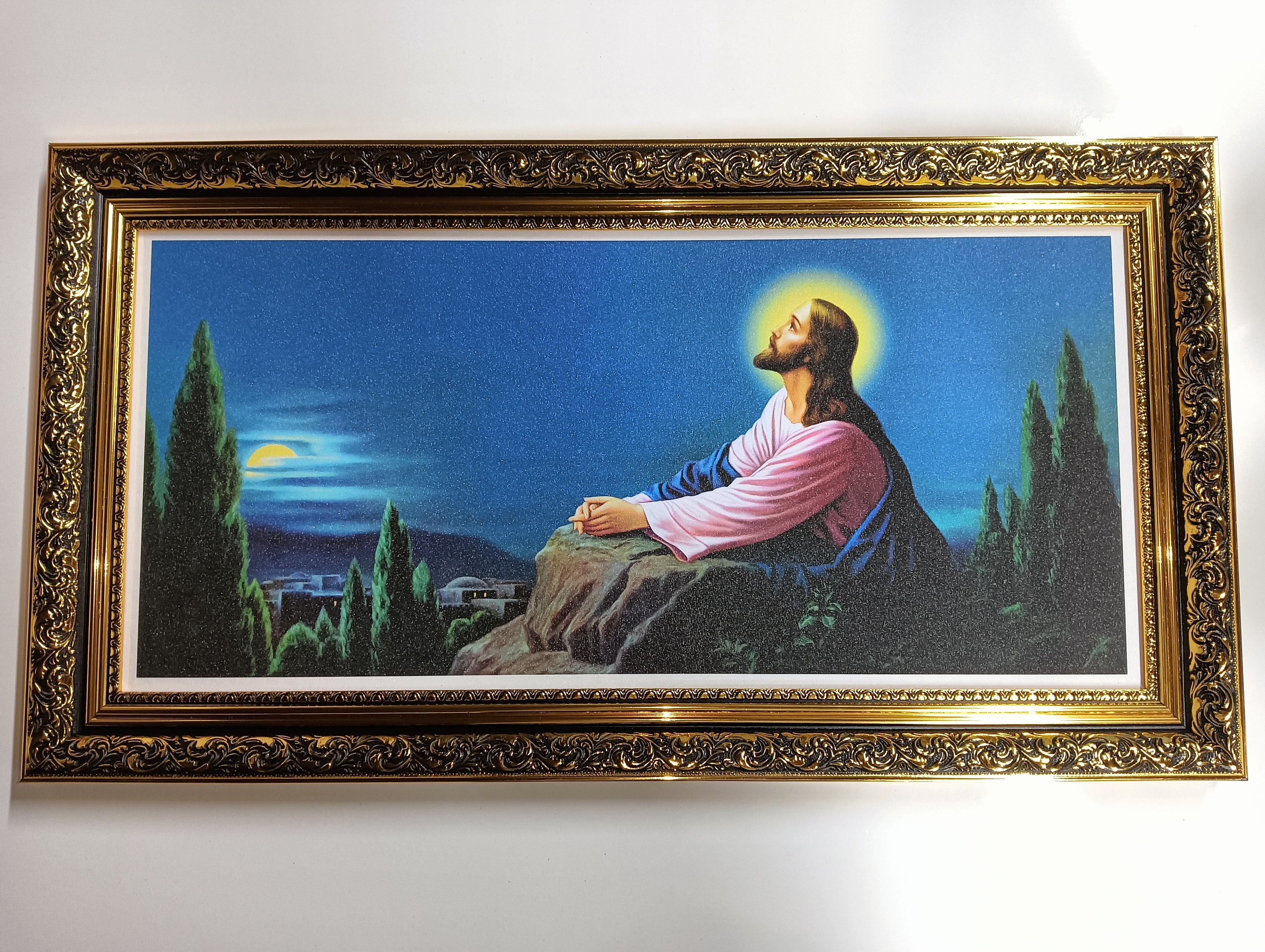 Gesthamane Jesus Christ Praying Framed Picture Frames Picture Frames ...