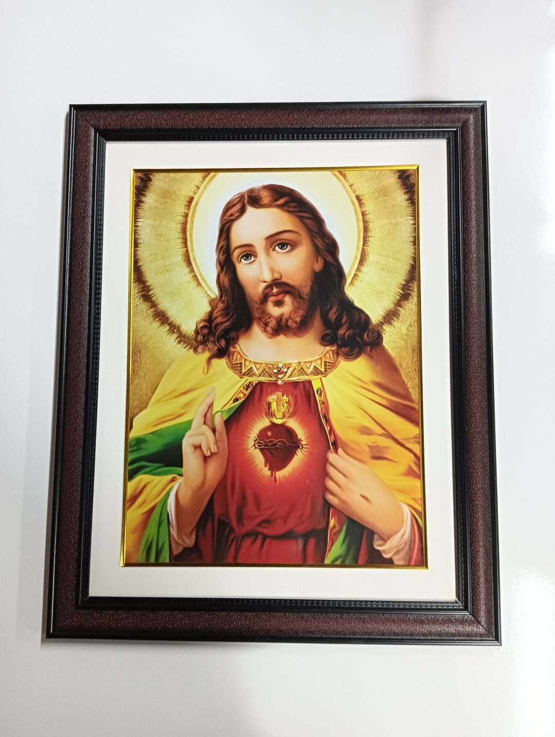 Jesus Christ Sacred Heart Framed Picture Frames WALLFRAMES (22.5x18 ...