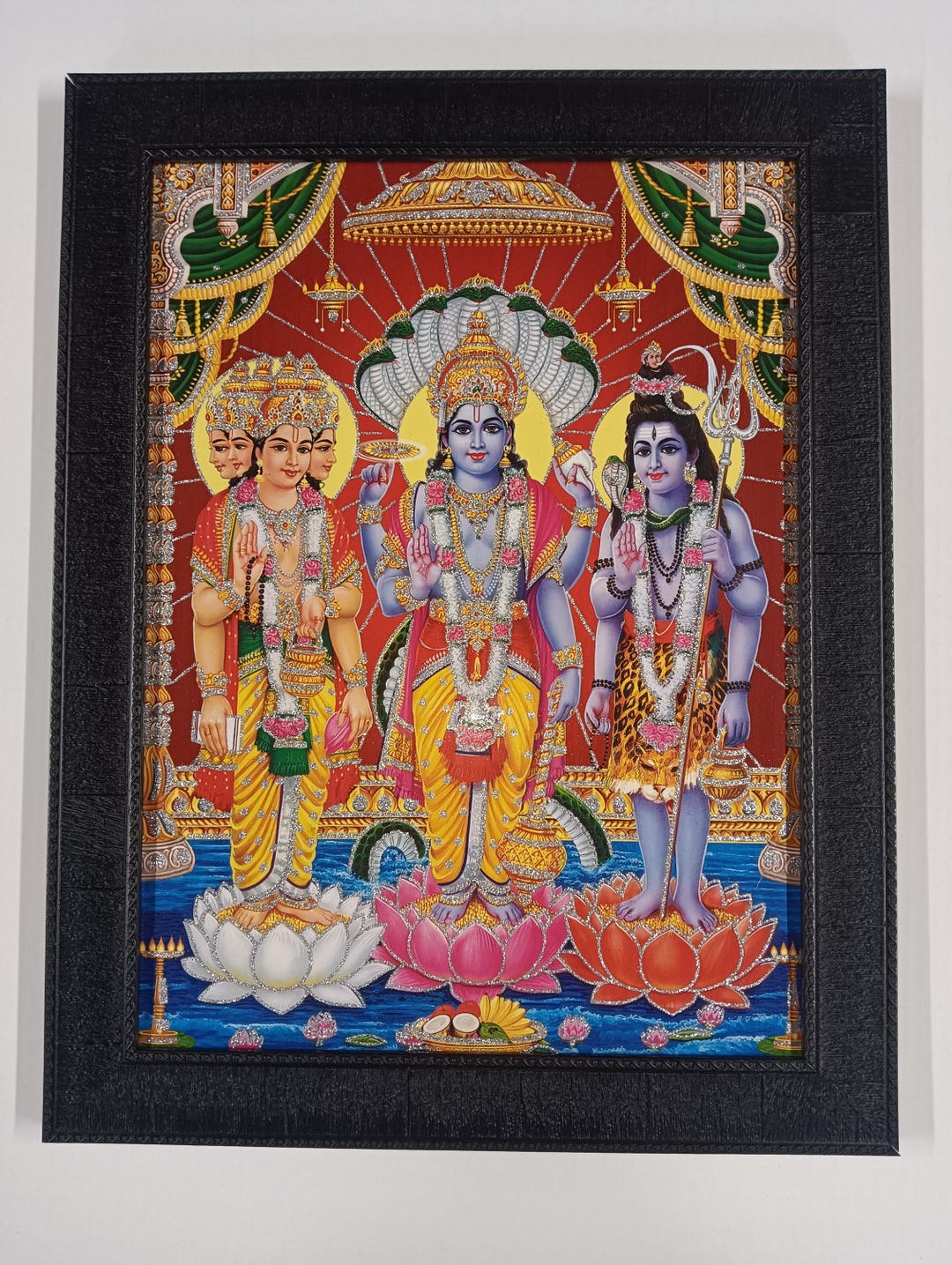 Lord Brahma Vishnu Mahesh(shiva) Framed Laminated Picture Frames ...