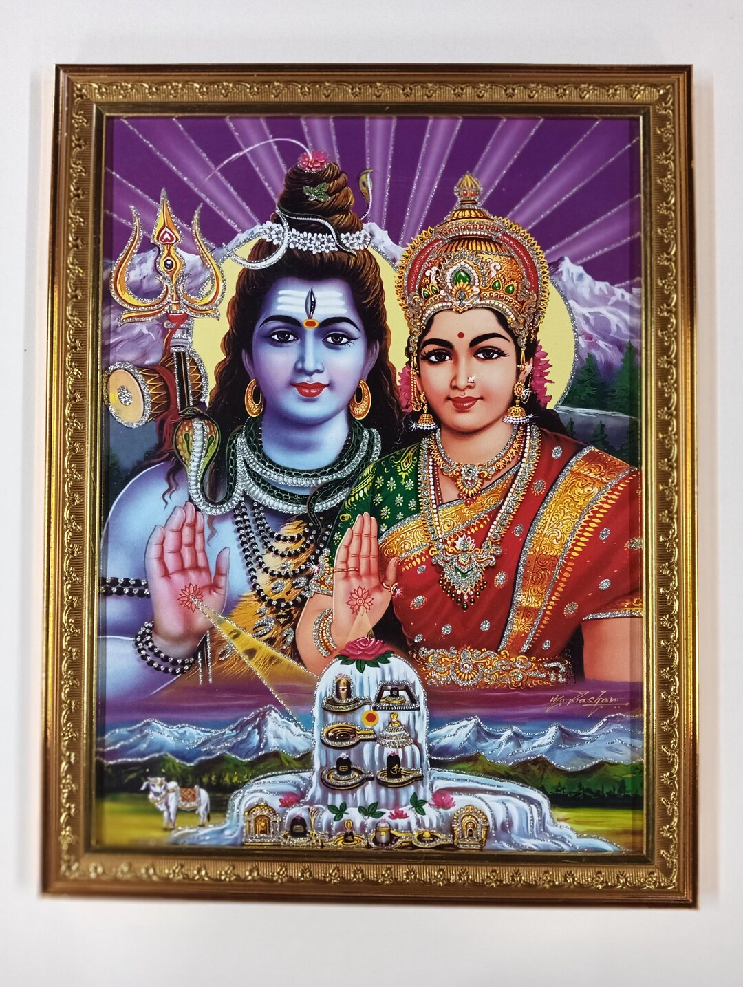 Lord Shiva & Parvathi Framed Laminated Picture Frames WALLFRAMES (17 ...