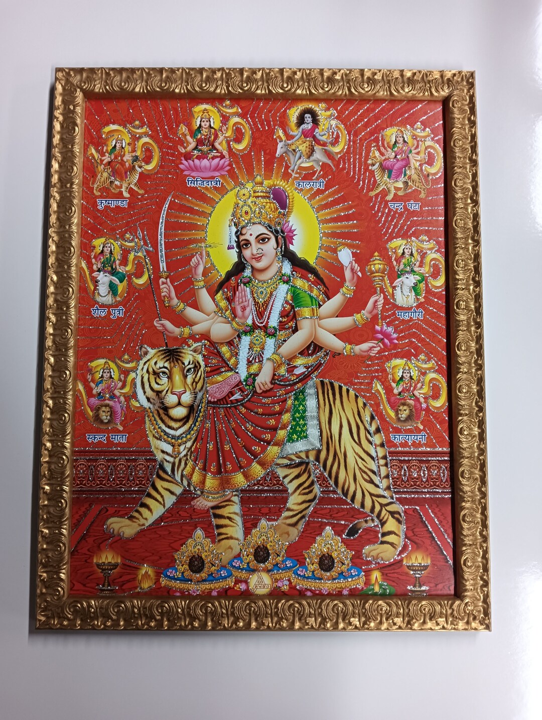 Goddess Durga Mahadevi Framed Picture Frames WALLFRAMES (17.5x13.5") - Etsy