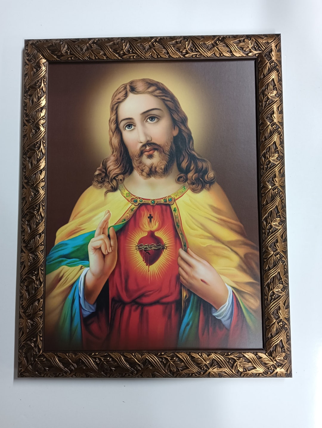 Jesus Christ Sacred Heart Framed Laminated Picture Frames WALLFRAMES ...