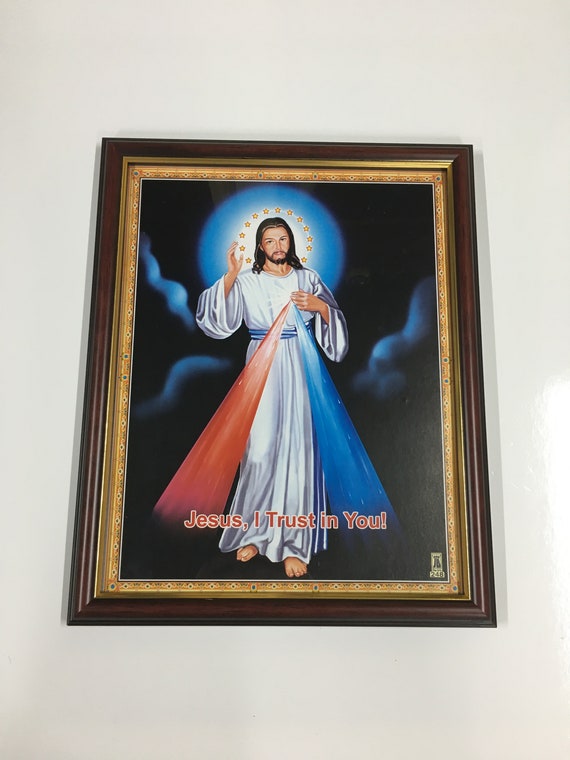 Divine Mercy Jesus Christ karuna framed WALLFRAMES | Etsy