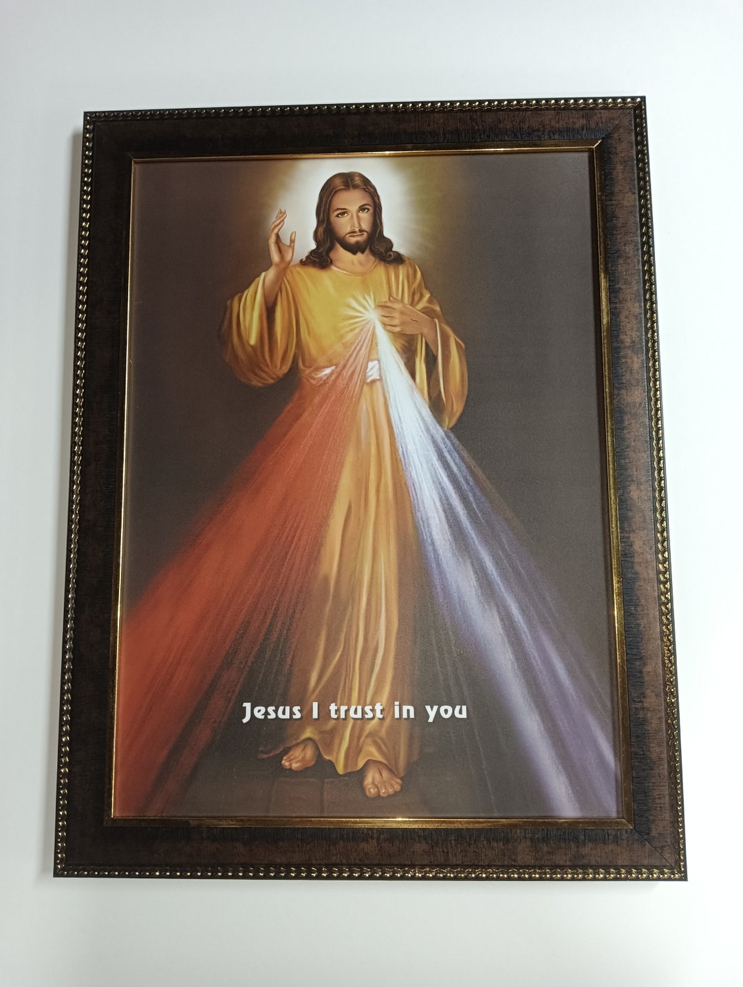 Divine Mercy Jesus Christ Karuna Framed WALLFRAMES (21.5x16.5") - Etsy